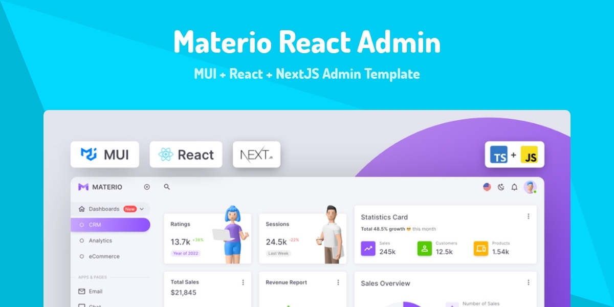 Materio React Admin Mui React Nextjs Admin Template Made With